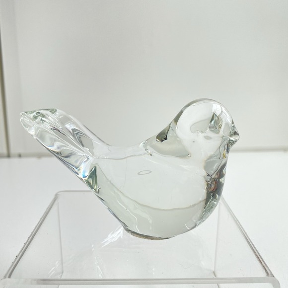 Art | Beautiful Art Clear Glass Bird Paperweight Collectible Figurine 4 ...